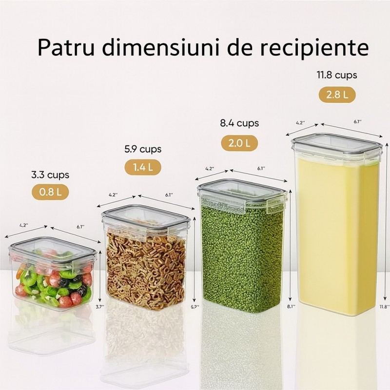 Set 14 Recipiente Etanșe BPA Free cu Etichete și Marker